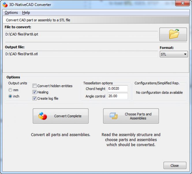 How to Convert IPT to STL with 3D-Tool