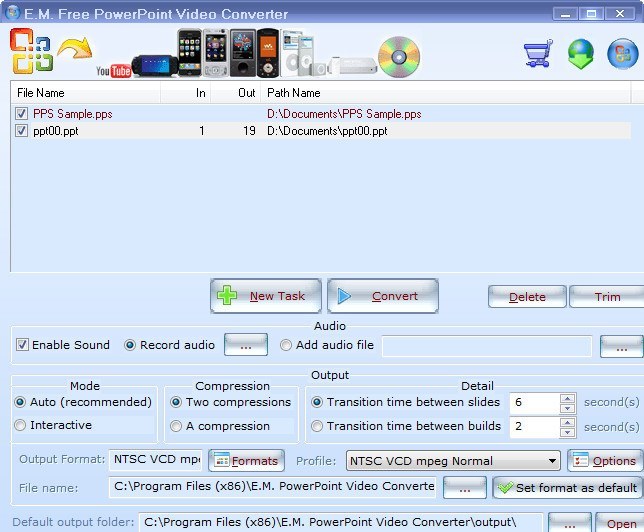 How to convert PPT into VCD With E.M. PowerPoint Video Converter PRO